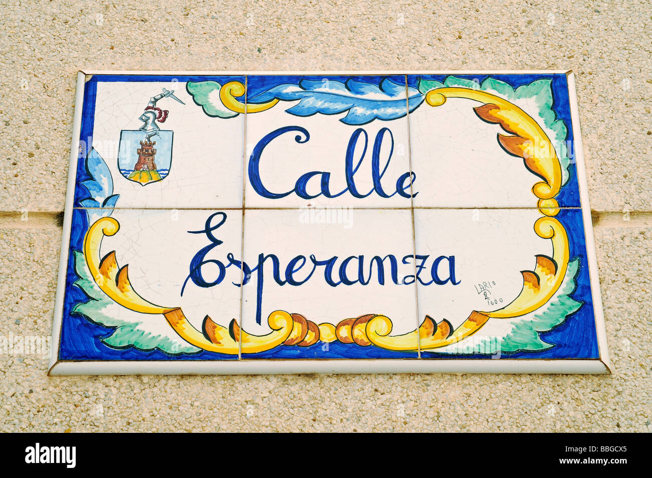 Street sign, Spanish tiles, azulejos, Calle Esperanza, Street of Hope ...