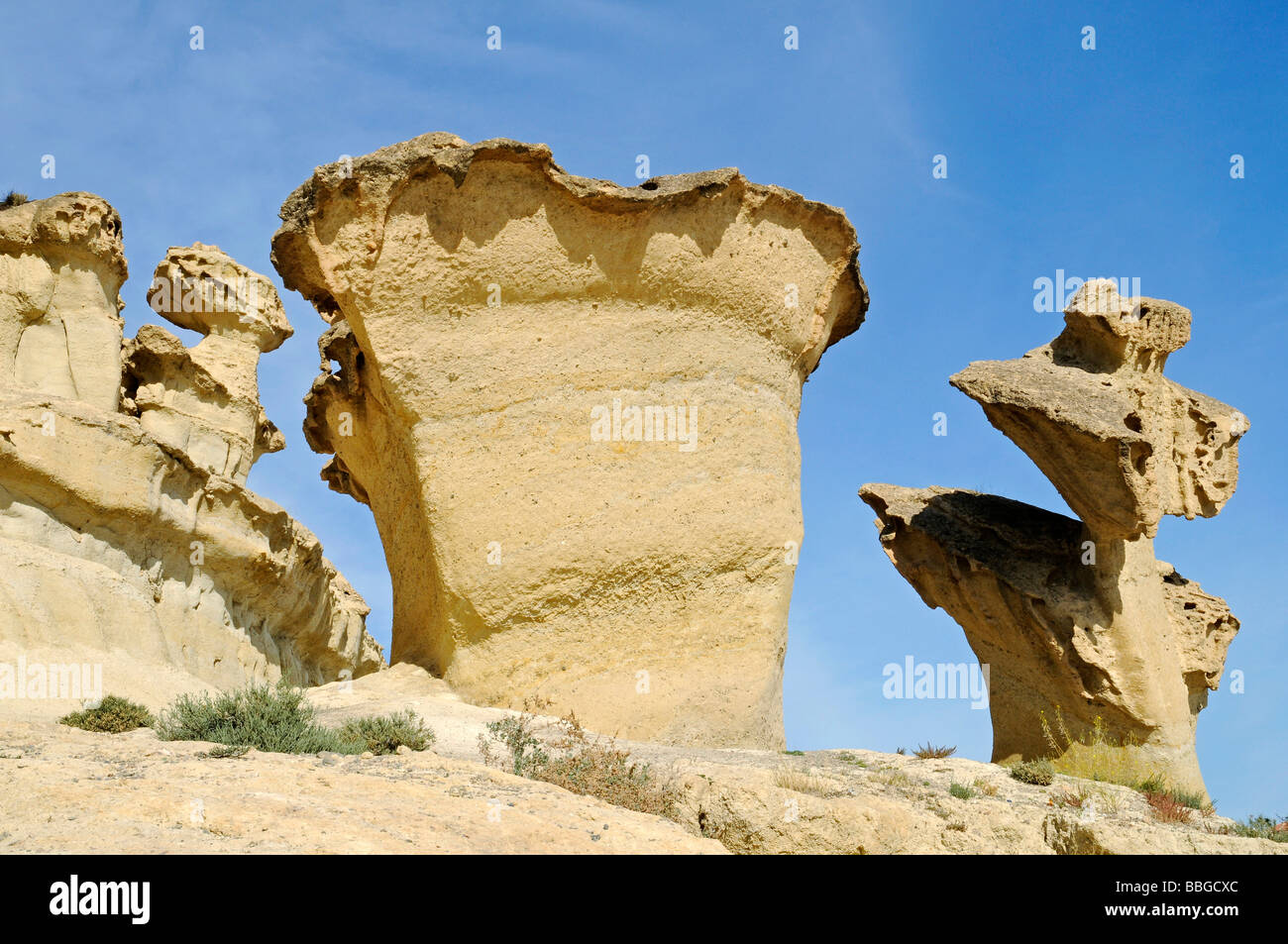 Bizarre rock formations, cliffs, rocks, erosion, Bolnuevo, Mazarron ...