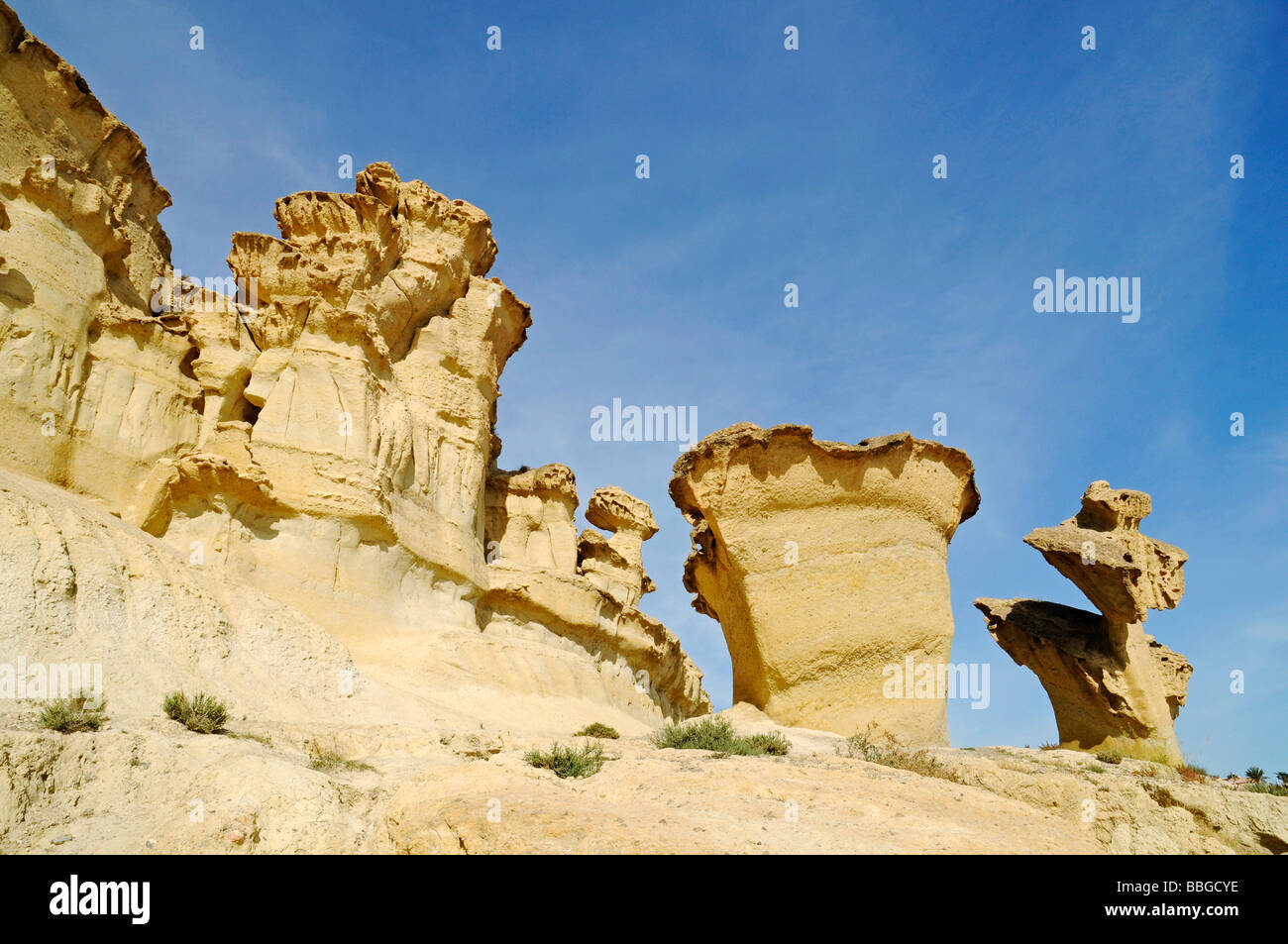 Bizarre rock formations, cliffs, rocks, erosion, Bolnuevo, Mazarron ...