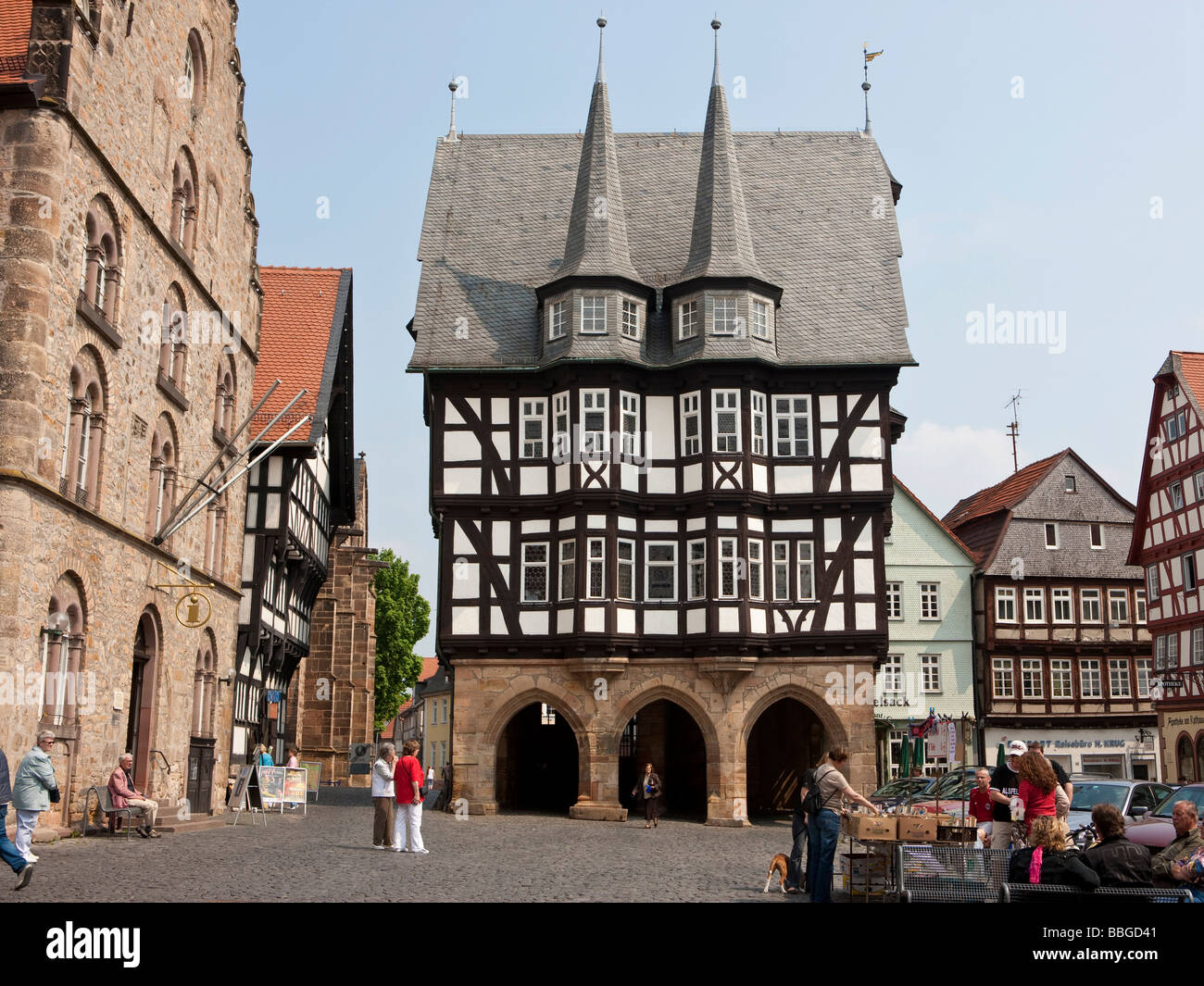 Market square, historic town, Alsfeld, Hesse, Germany, Europe Stock ...