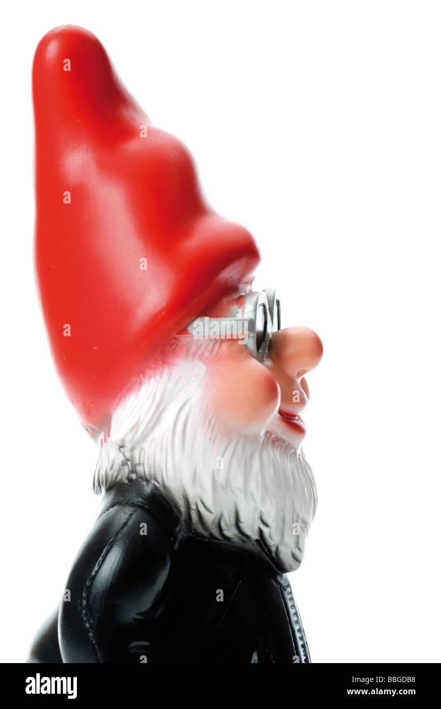 Cool garden gnome wearing sunglasses, side view Stock Photo - Alamy