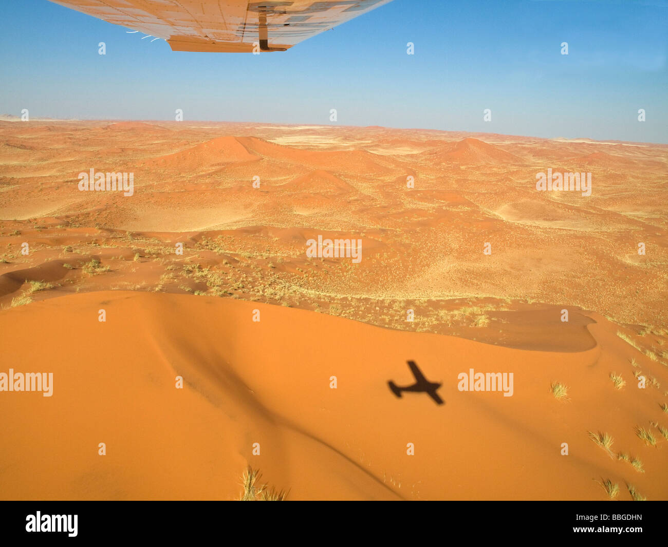 Shadow of an airplane flying above Namib Desert, Namibia, Africa Stock ...