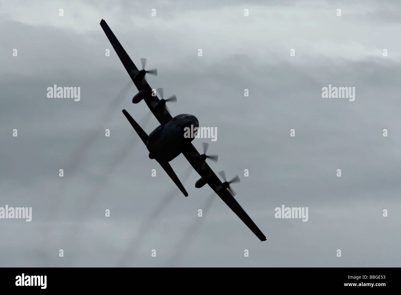 Lockheed C 130 Hercules Aircraft Banking in Flight Stock Photo - Alamy