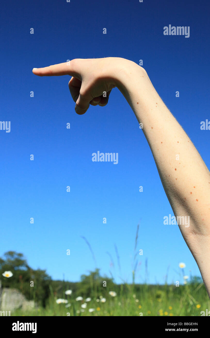 Female hands and fingers indicating directions or gestures Stock Photo ...