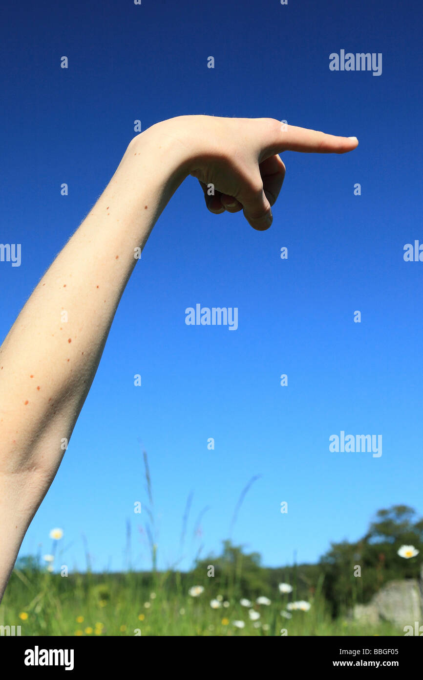 Female hands and fingers indicating directions or gestures Stock Photo ...