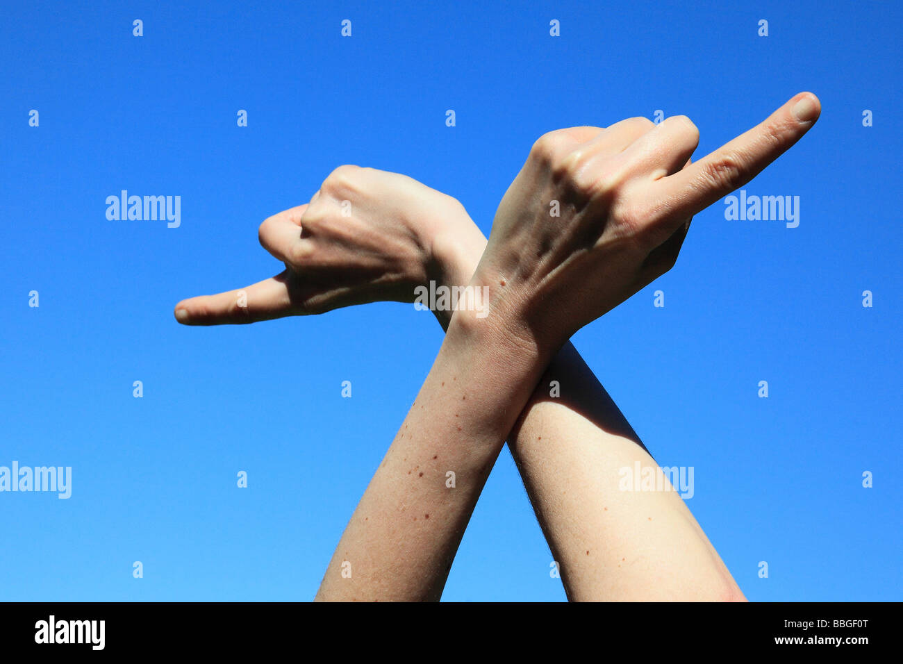 Female hands and fingers indicating directions or gestures Stock Photo ...