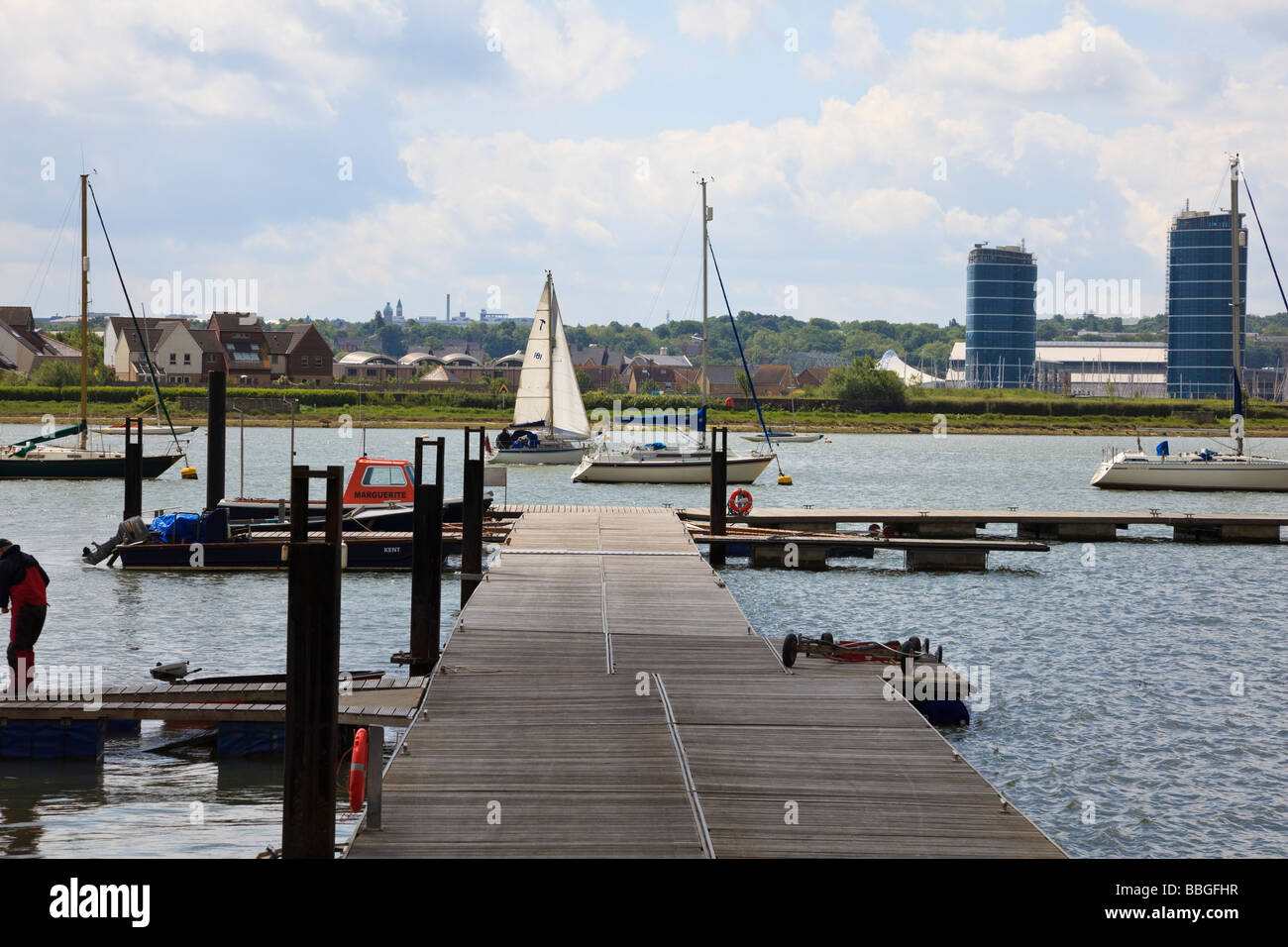 Pontoons of Medway Yacht Club Upnor Kent UK St Marys Island in the ...