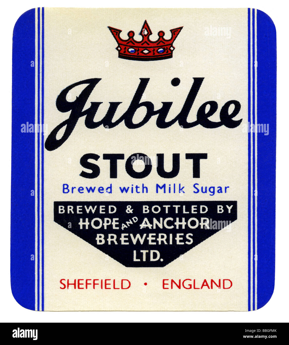 British beer label for Hope & Anchor's Jubilee Stout, Sheffield ...