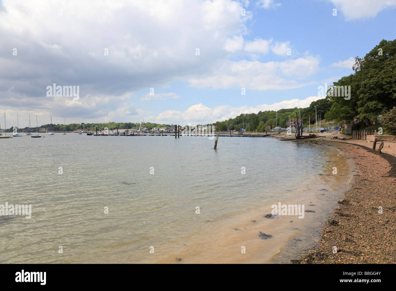 The Curve of the River Medway at Upnor Kent UK Stock Photo - Alamy