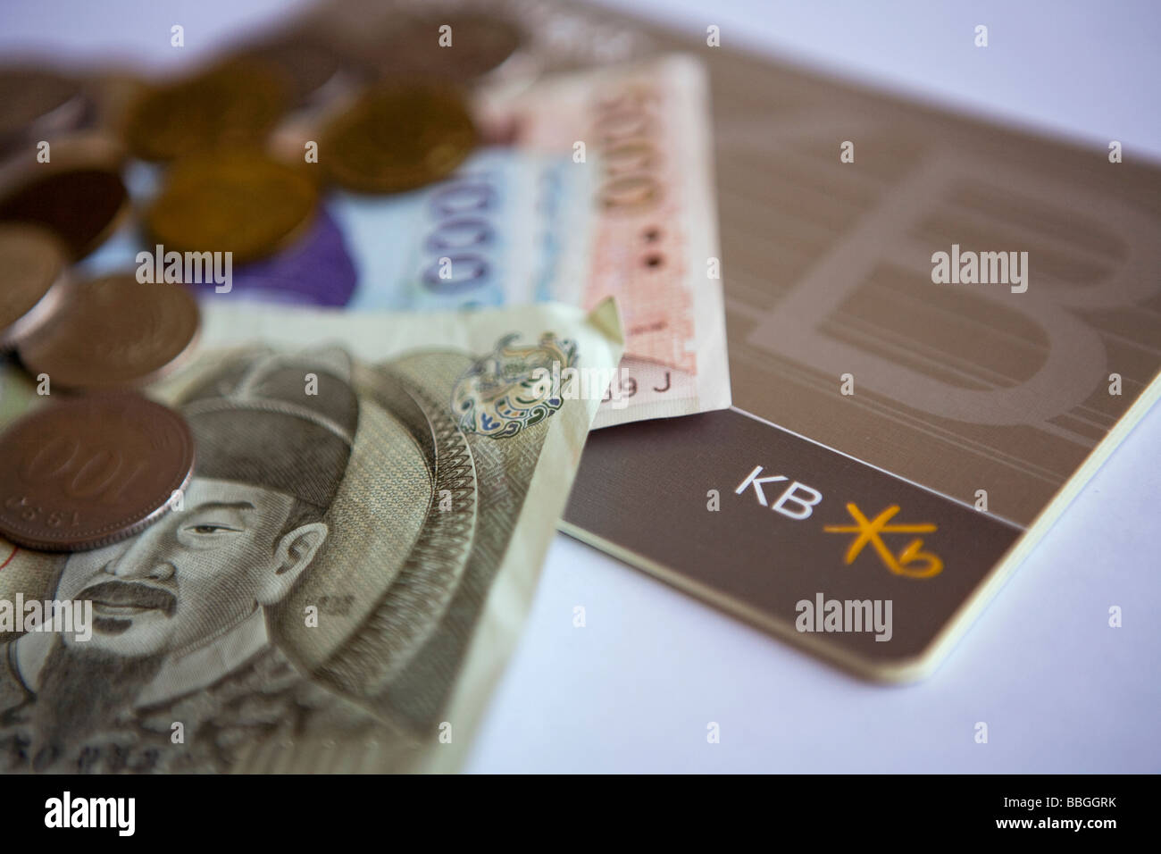 Republic of Korea bank account cash card and some money Stock Photo - Alamy