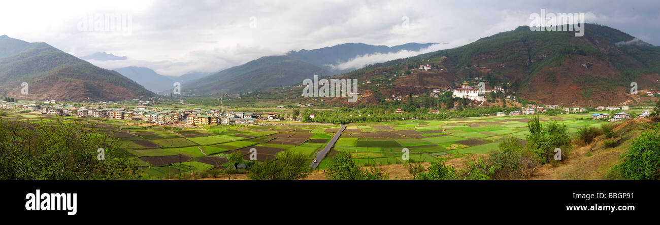 Panorama of Paro Valley - Bhutan Stock Photo - Alamy