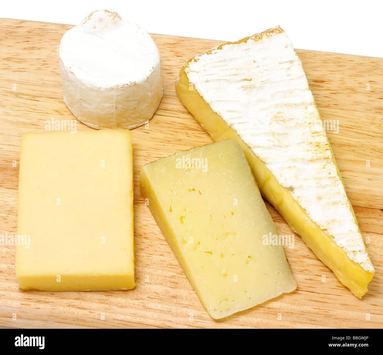 Cheese Board cut out on a white background Stock Photo - Alamy