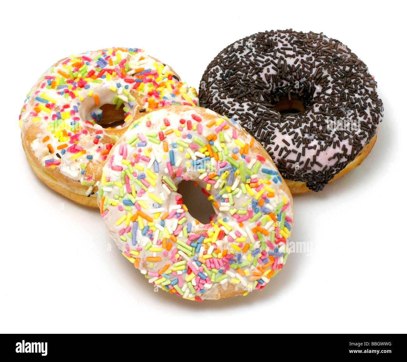 Doughnuts donuts cut out on a white background Stock Photo - Alamy