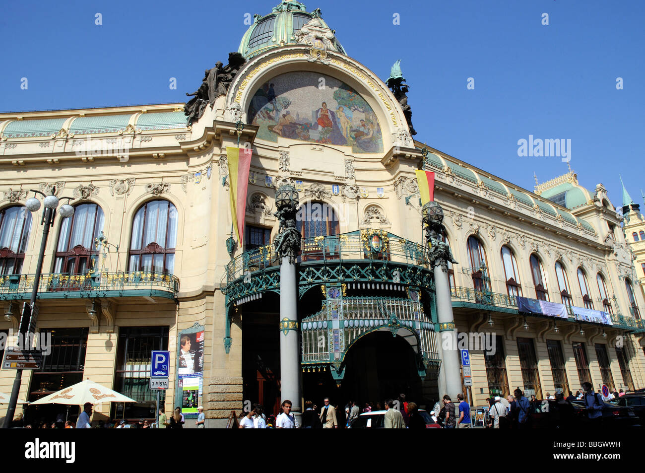 The facade of the Municipal Hall in Prague, capital of the Czech ...