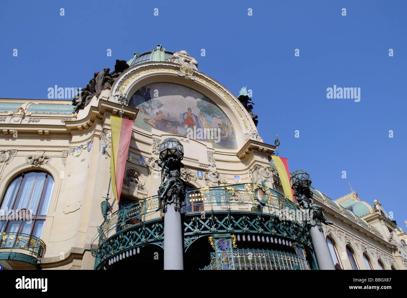 The facade of the Municipal Hall in Prague, capital of the Czech ...