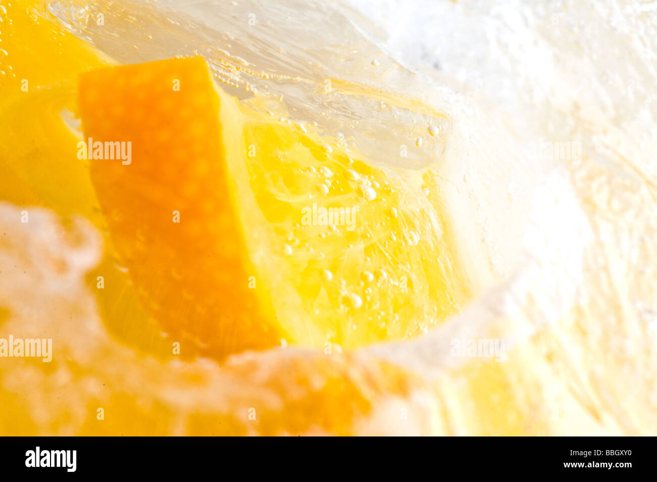 fresh frozen fruit in ice Stock Photo - Alamy
