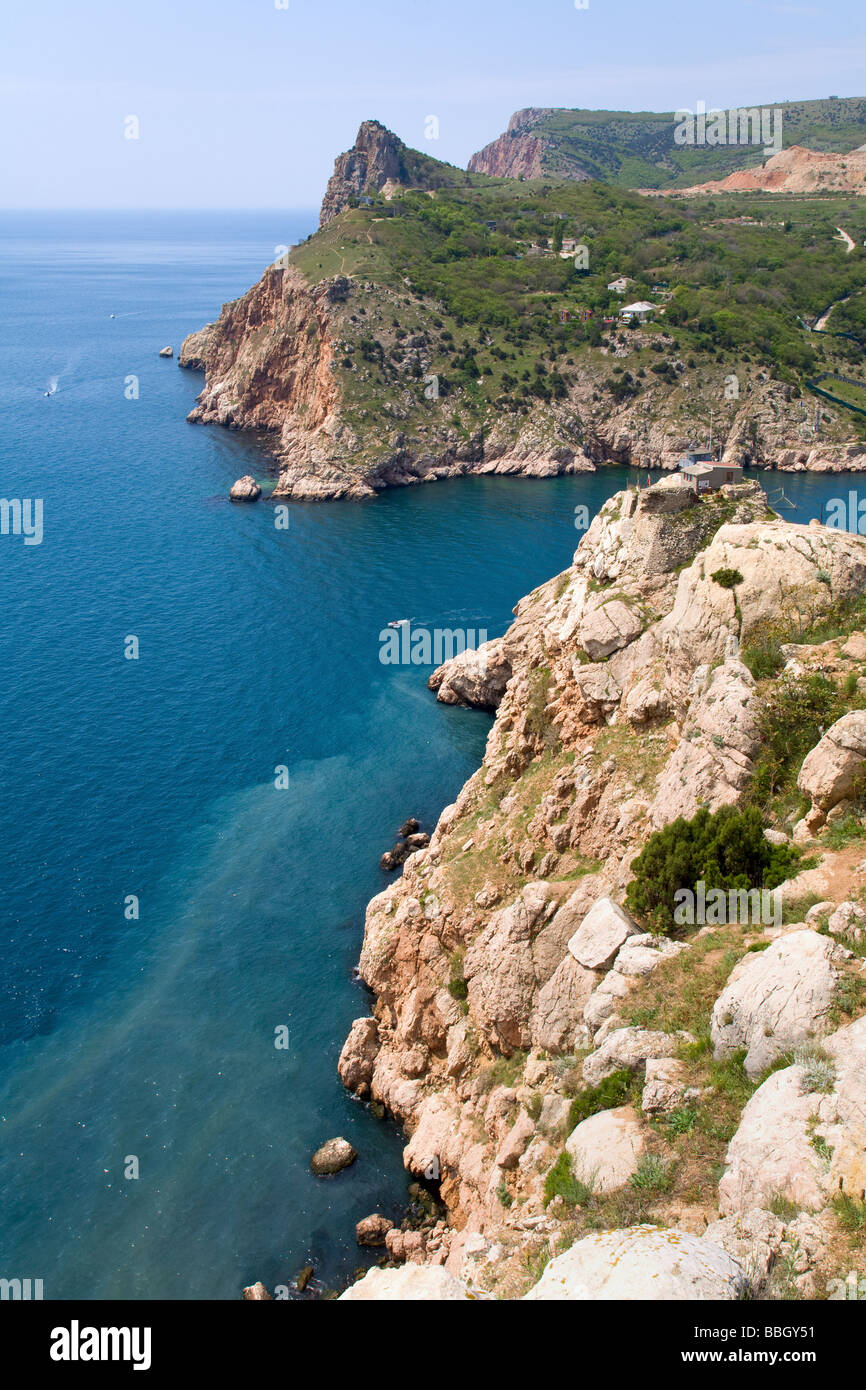 Summer coast view Balaclava bay entrance (Crimea, Ukraine Stock Photo ...