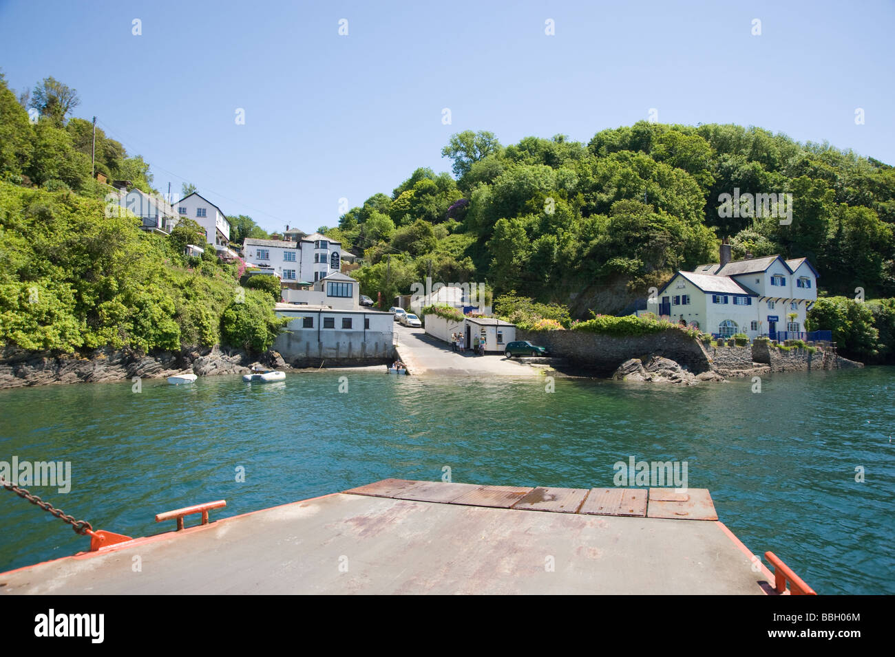 Fowet River ferry crossing to Boddinick Stock Photo - Alamy