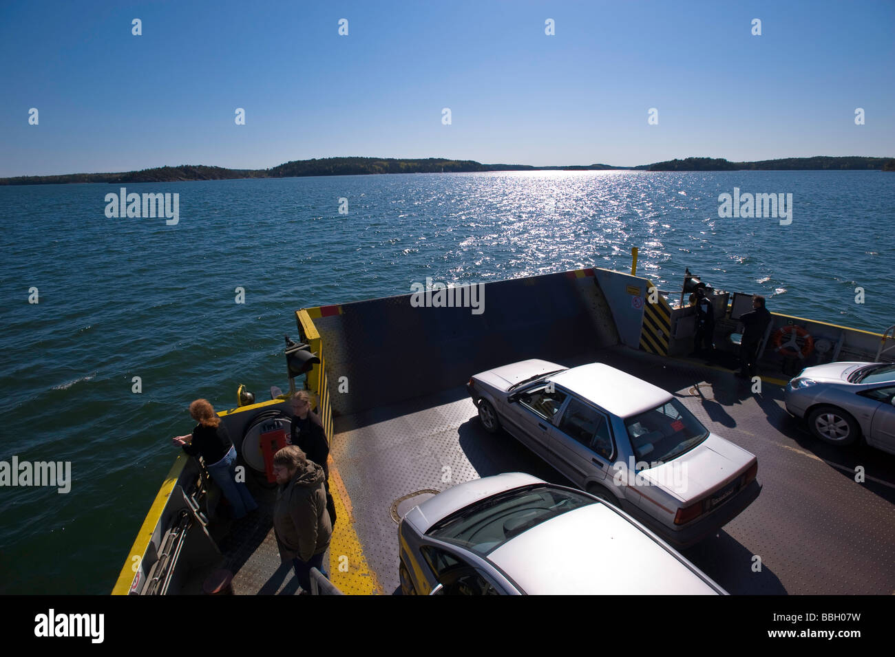 Ferry connecting islands in Turunmaa Archipelago Baltic Sea Finland ...