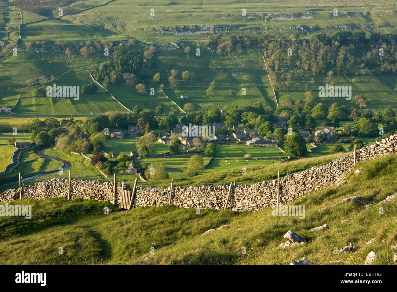 Looking towards the village of Arncliffe, Littondale, in the Yorkshire ...