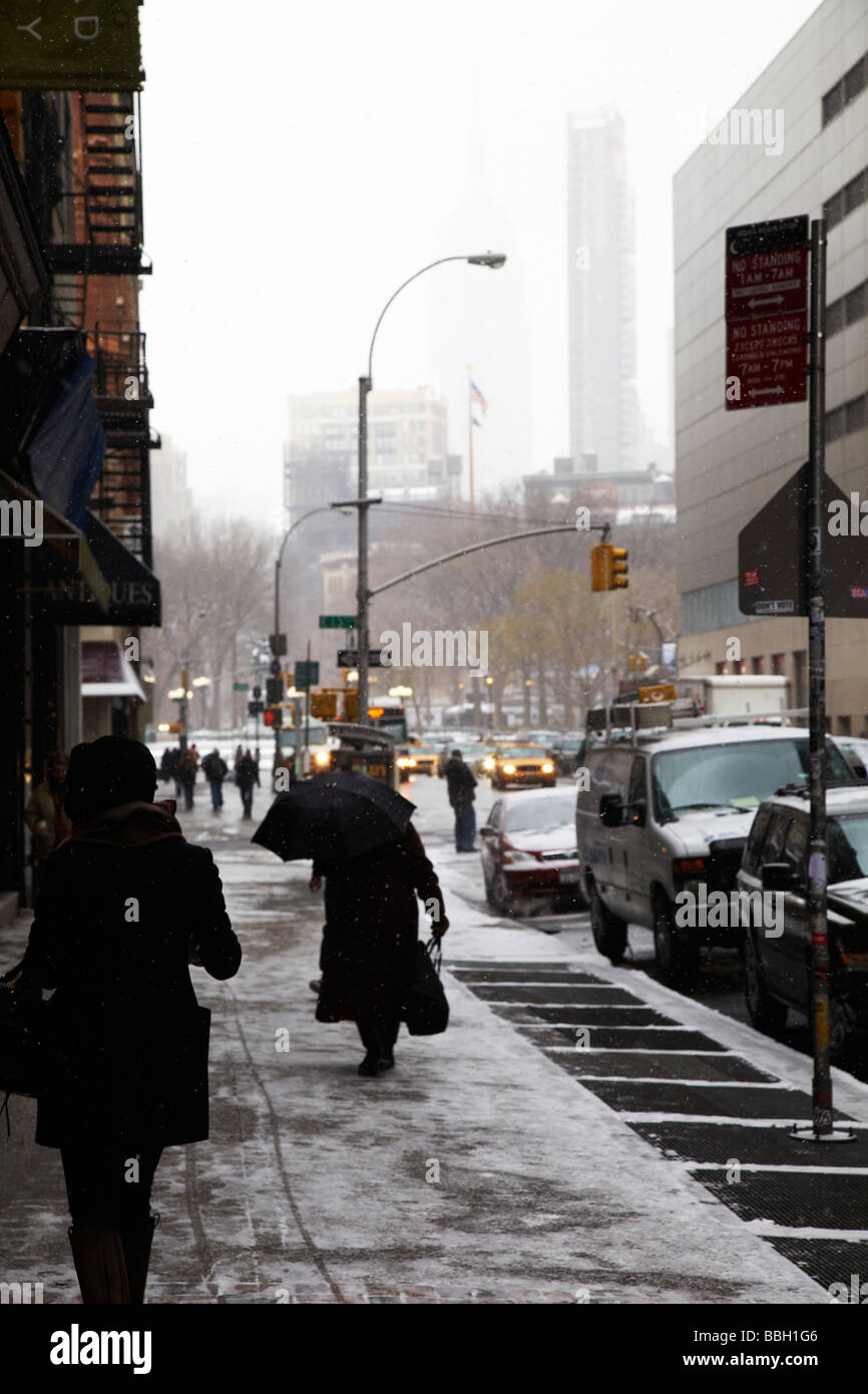 snow street scene, New York Stock Photo - Alamy
