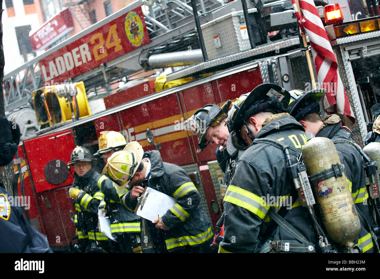firefighters in action, New York Stock Photo - Alamy