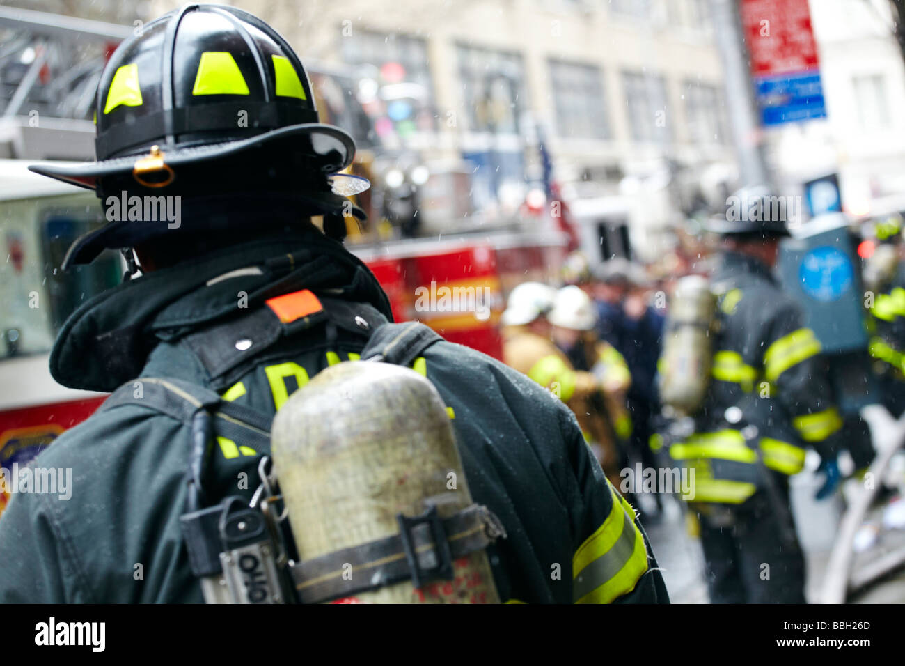 firefighters in action, New York Stock Photo - Alamy