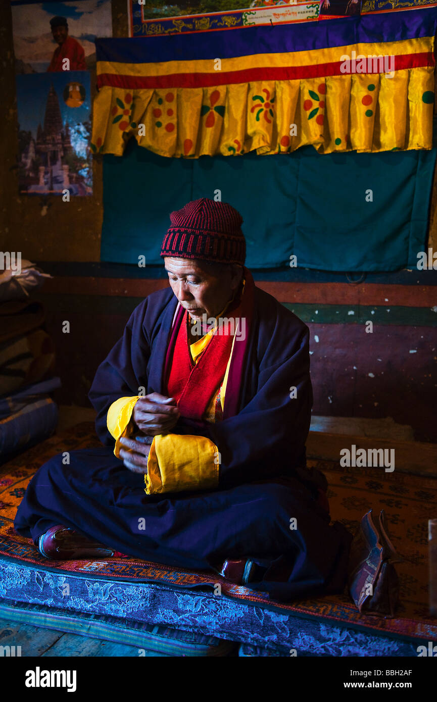 Portrait of a Lama - Bhutan Stock Photo - Alamy