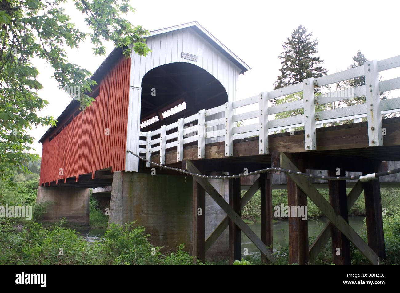 Currin Covered Bridge over the Row River a Howe Truss Constructed ...