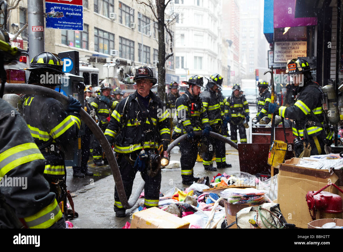 firefighters in action, New York Stock Photo - Alamy