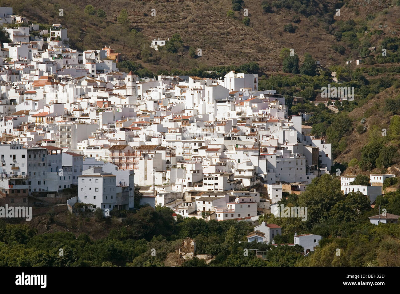 White Village of Tolox Sierra de las Nieves Malaga Andalusia Spain ...
