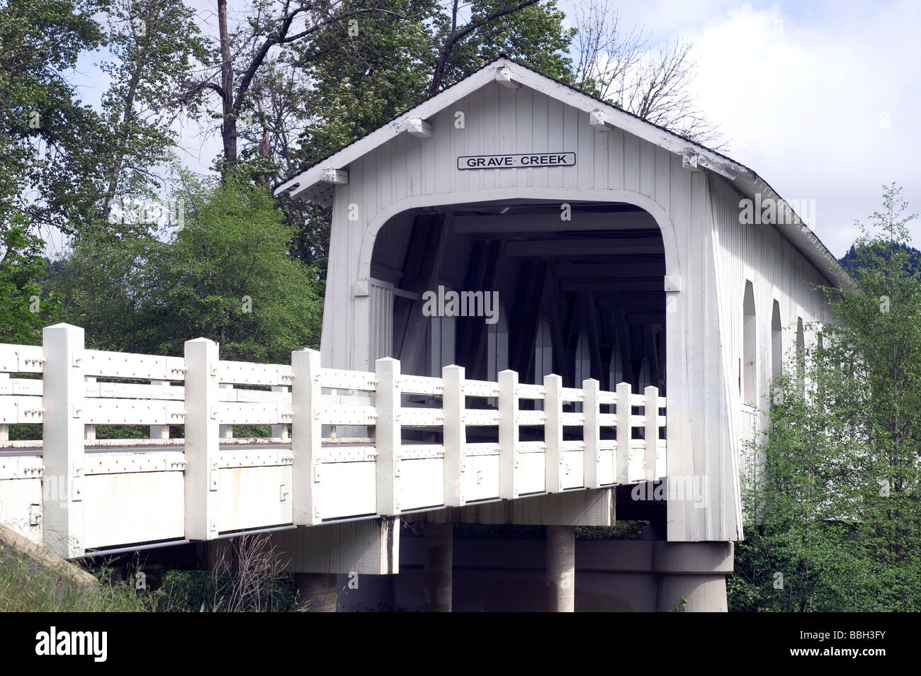 Grave Creek Covered Bridge Josephine County Oregon Sun Valley Stock ...