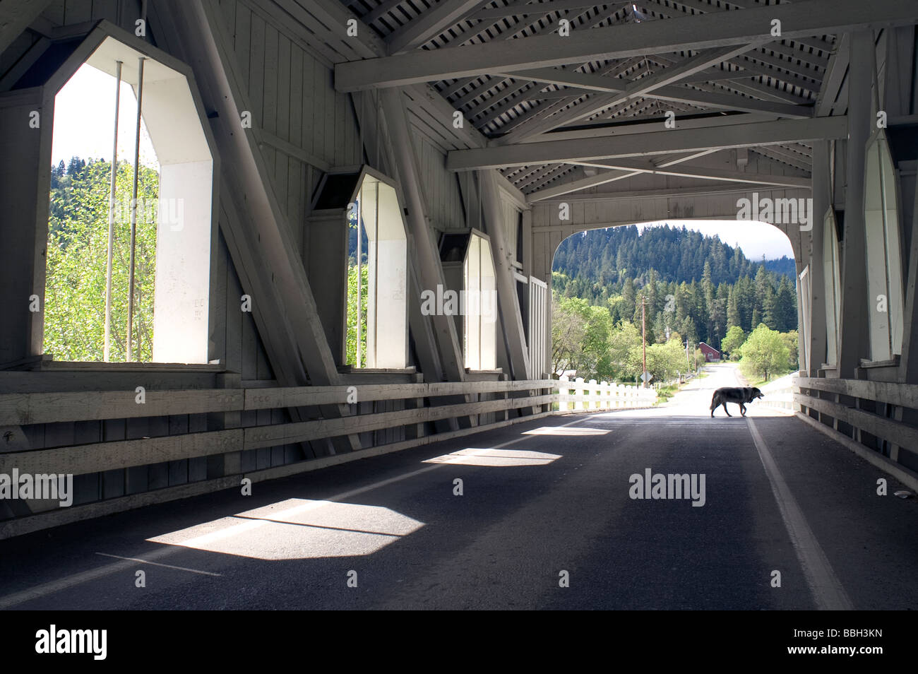 Grave Creek Covered Bridge Josephine County Oregon Sun Valley Stock ...