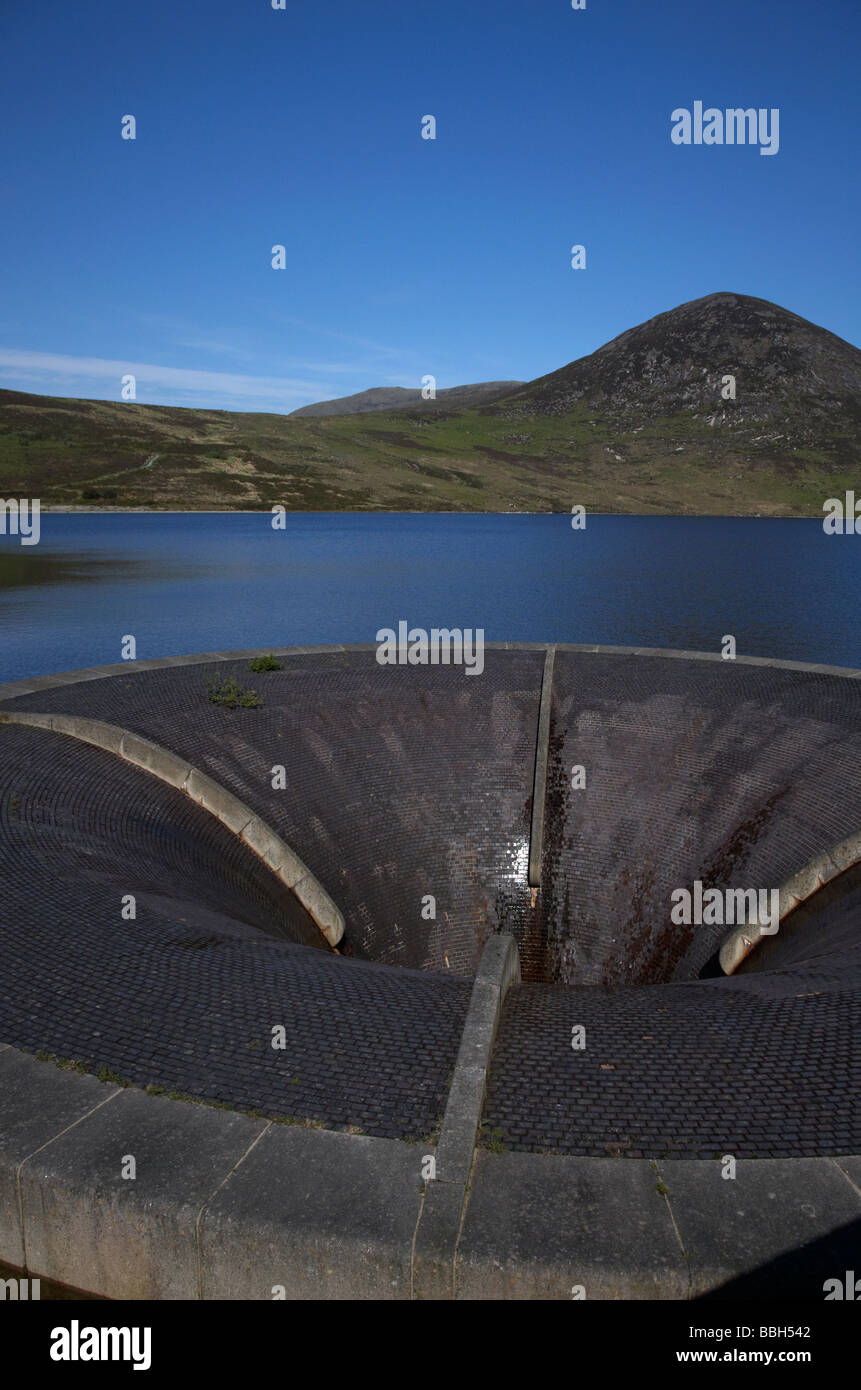 overflow pipe at the Silent Valley Reservoir in the mourne mountains ...