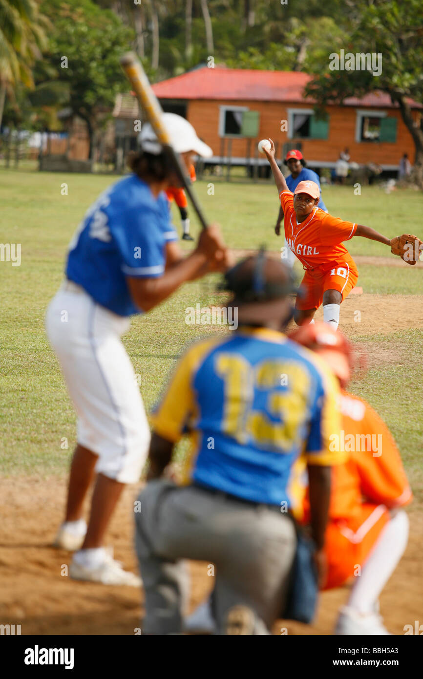 Tasbapauni, Nicaragua; Women playing softball Stock Photo - Alamy