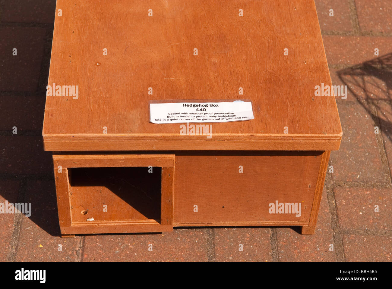 A wooden hedgehog box house on sale at a uk pet shop to try and get ...
