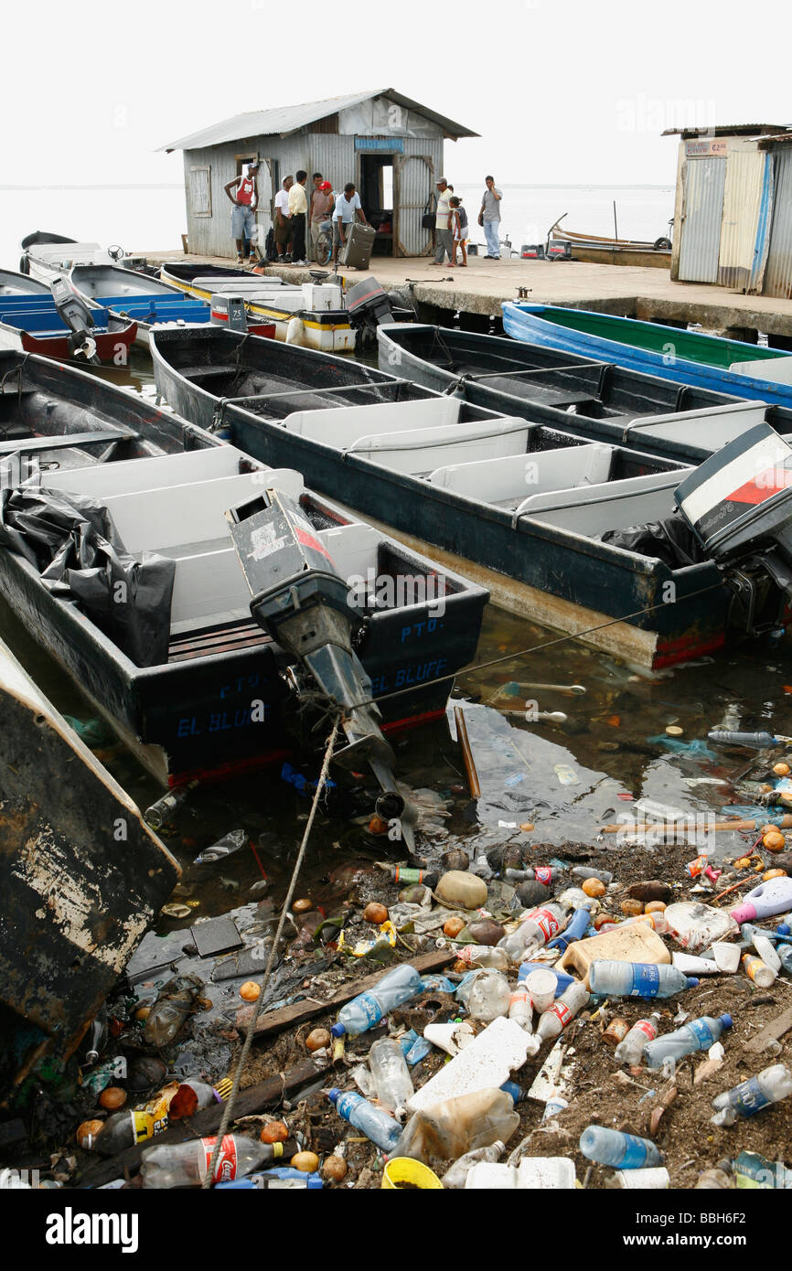 Bluefields, Nicaragua; Pollution in the marina Stock Photo - Alamy