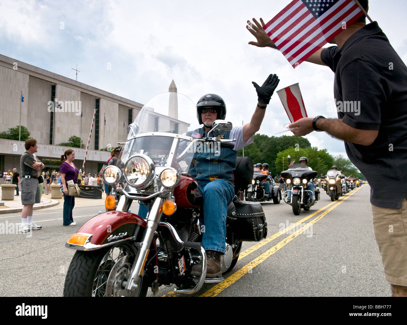 Motorcycle motorbike rider american flag hi-res stock photography and ...
