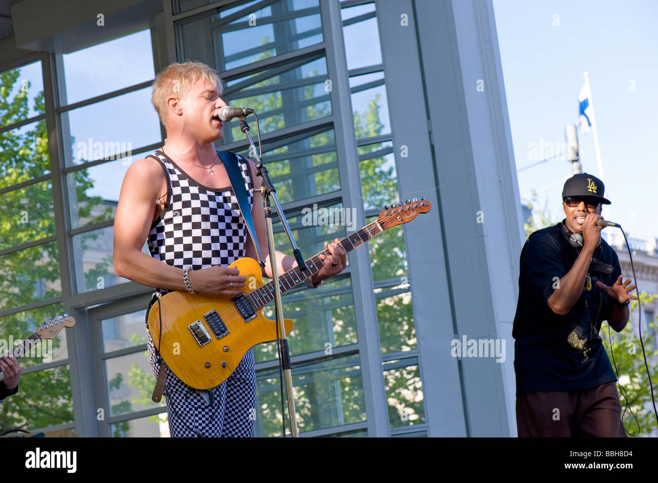 Band performing on stage in Esplanade Park Helsinki Finland Stock Photo ...
