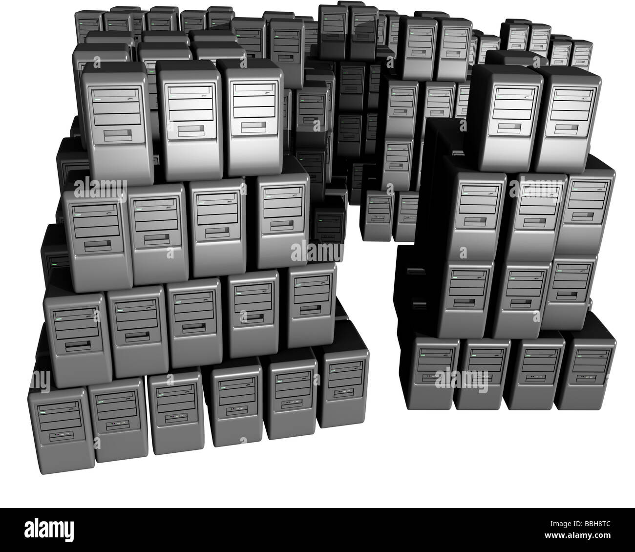 An Illustration of a bunch of computers isolated on a white background ...