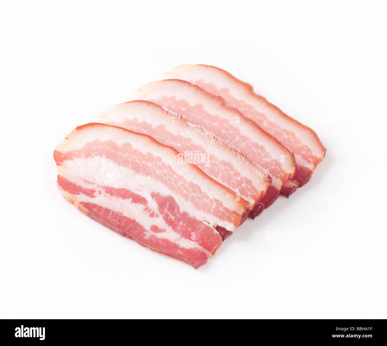 Raw smoked bacon slices Cut Out Stock Images & Pictures - Alamy