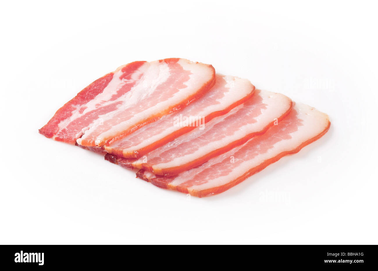 Raw smoked bacon slices Cut Out Stock Images & Pictures - Alamy