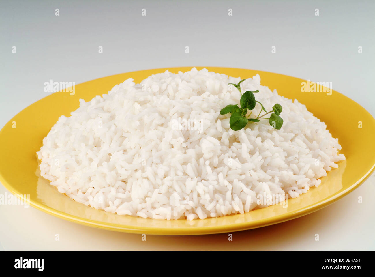 Plate of Boiled Rice Stock Photo - Alamy