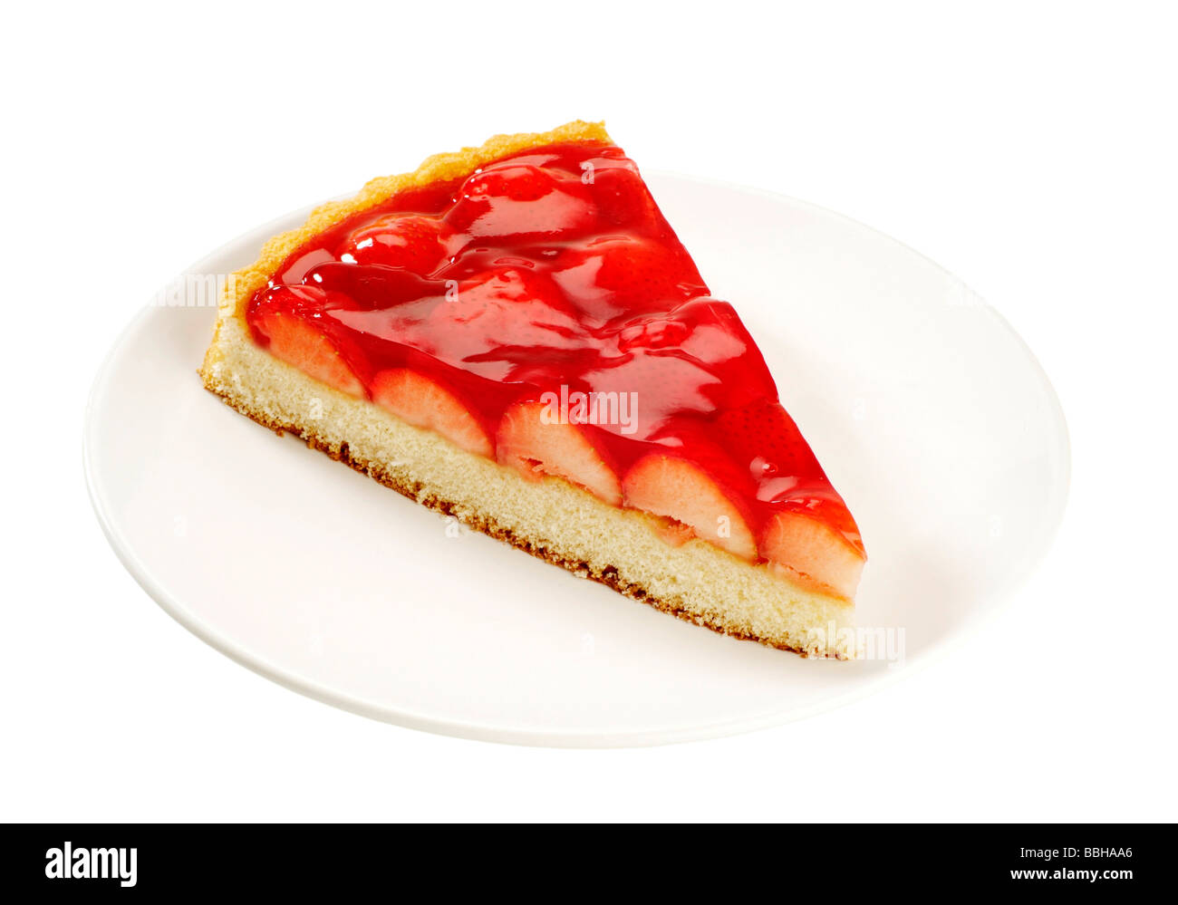 Slice cake strawberries white red Cut Out Stock Images & Pictures - Alamy