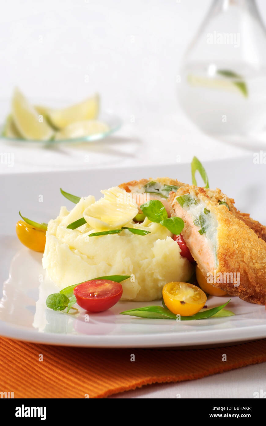 Fried fish and mashed potatoes Stock Photo - Alamy