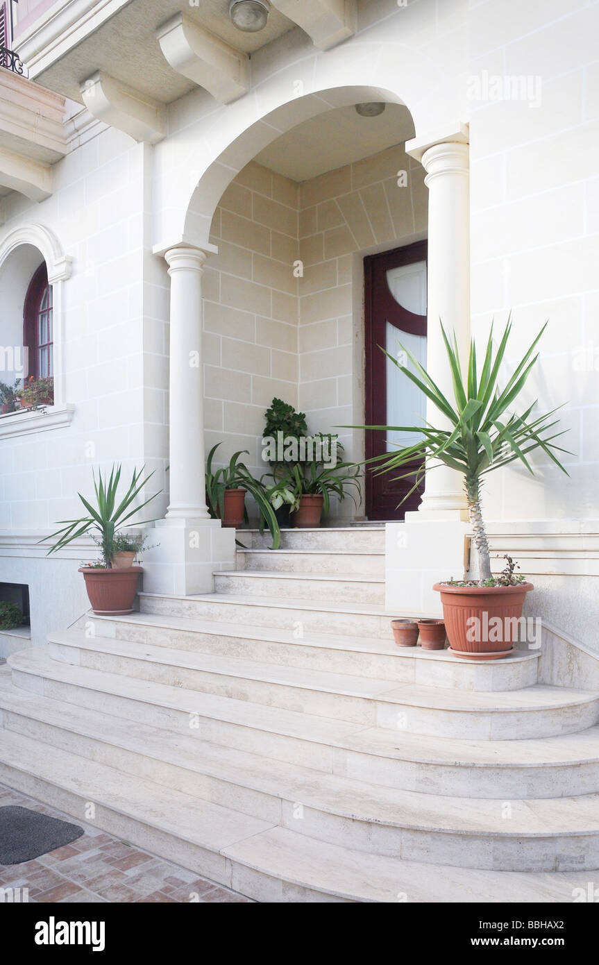 Marble stairs and arched entrance Stock Photo - Alamy