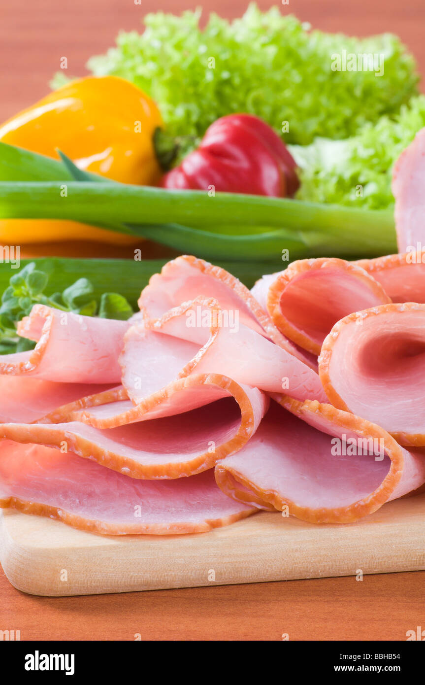 Slices of ham Stock Photo - Alamy