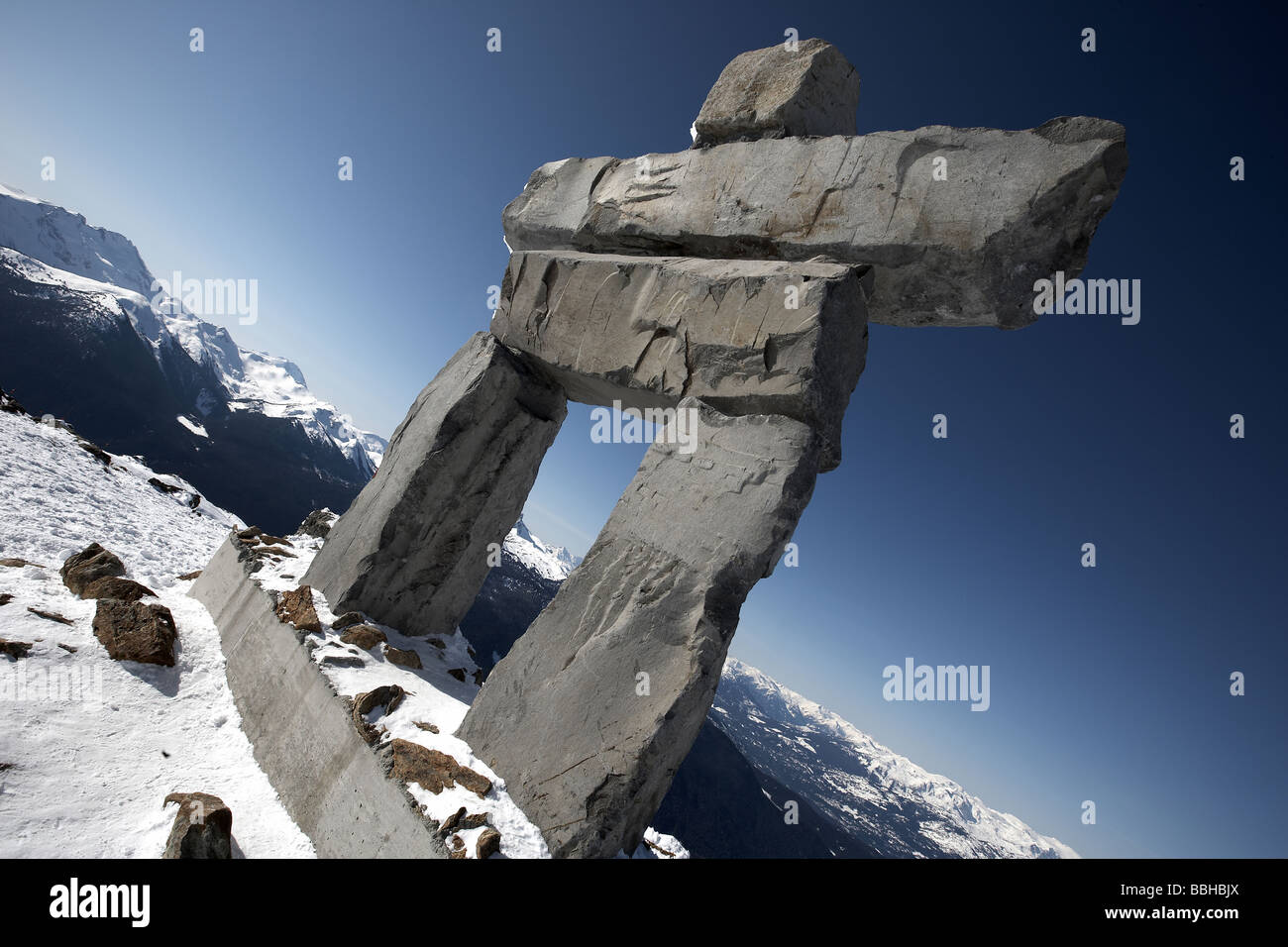 The Inukshuk on Whistler mountain which is the symbol of the 2010 ...