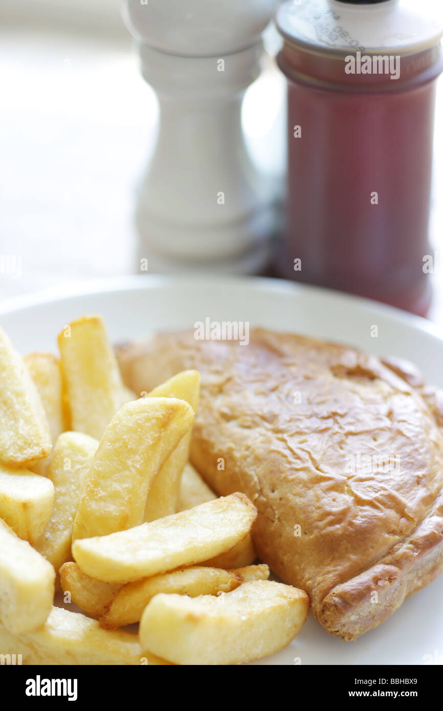 Cornish pasty with chips hi-res stock photography and images - Alamy
