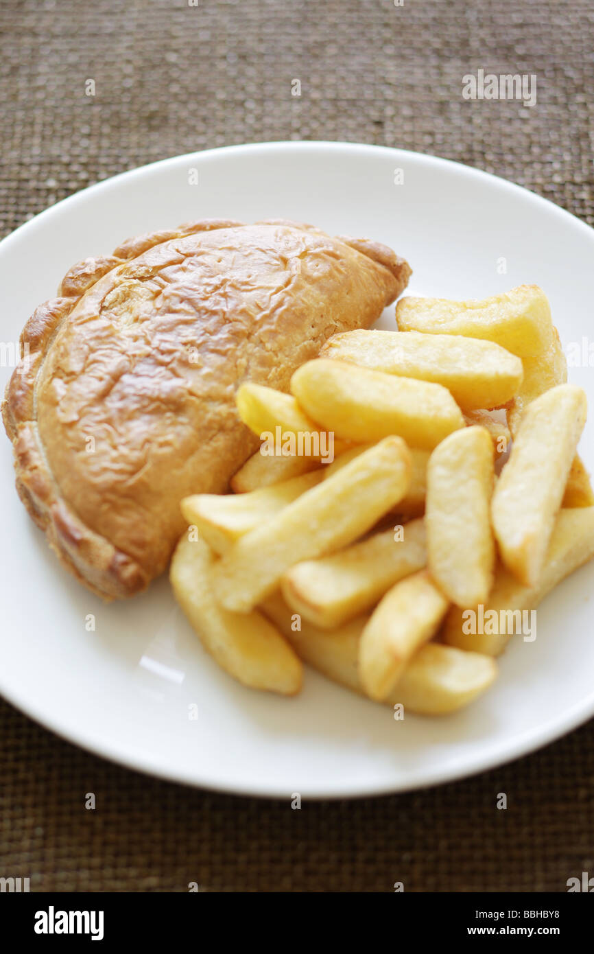 Authentic Fresh Cornish Meat And Vegetable Pasty With Chips And No ...